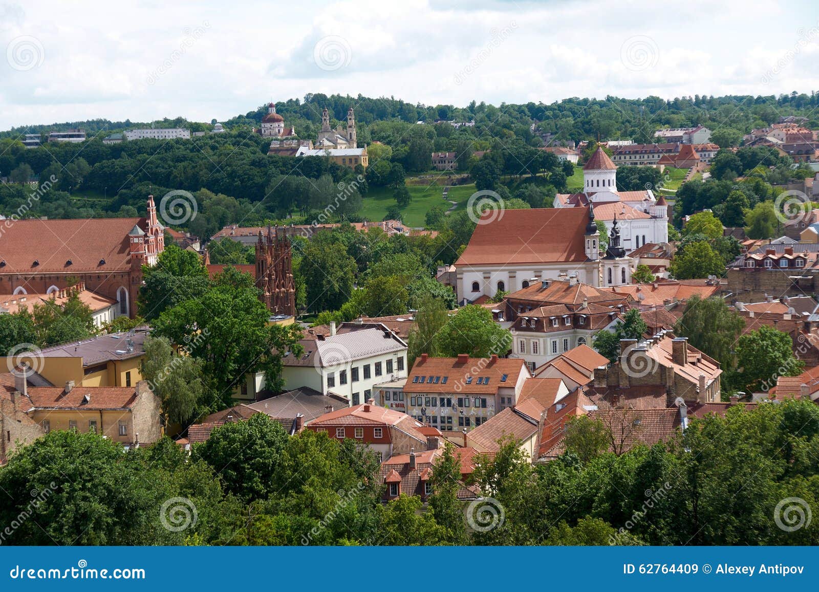View from Castle Hill in Old Vilnius, Lithuania Stock Image - Image of ...