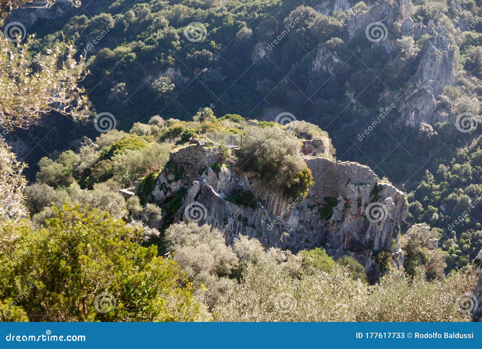 View of Castle Medusa Ruins Stock Image - Image of castle, stones ...