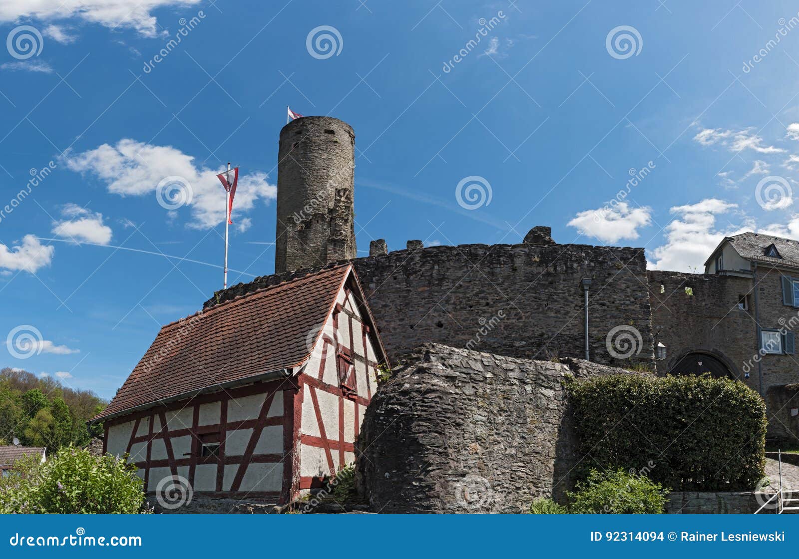 View of the Castle Ruin Eppstein in Hesse, Germany Stock Photo - Image ...