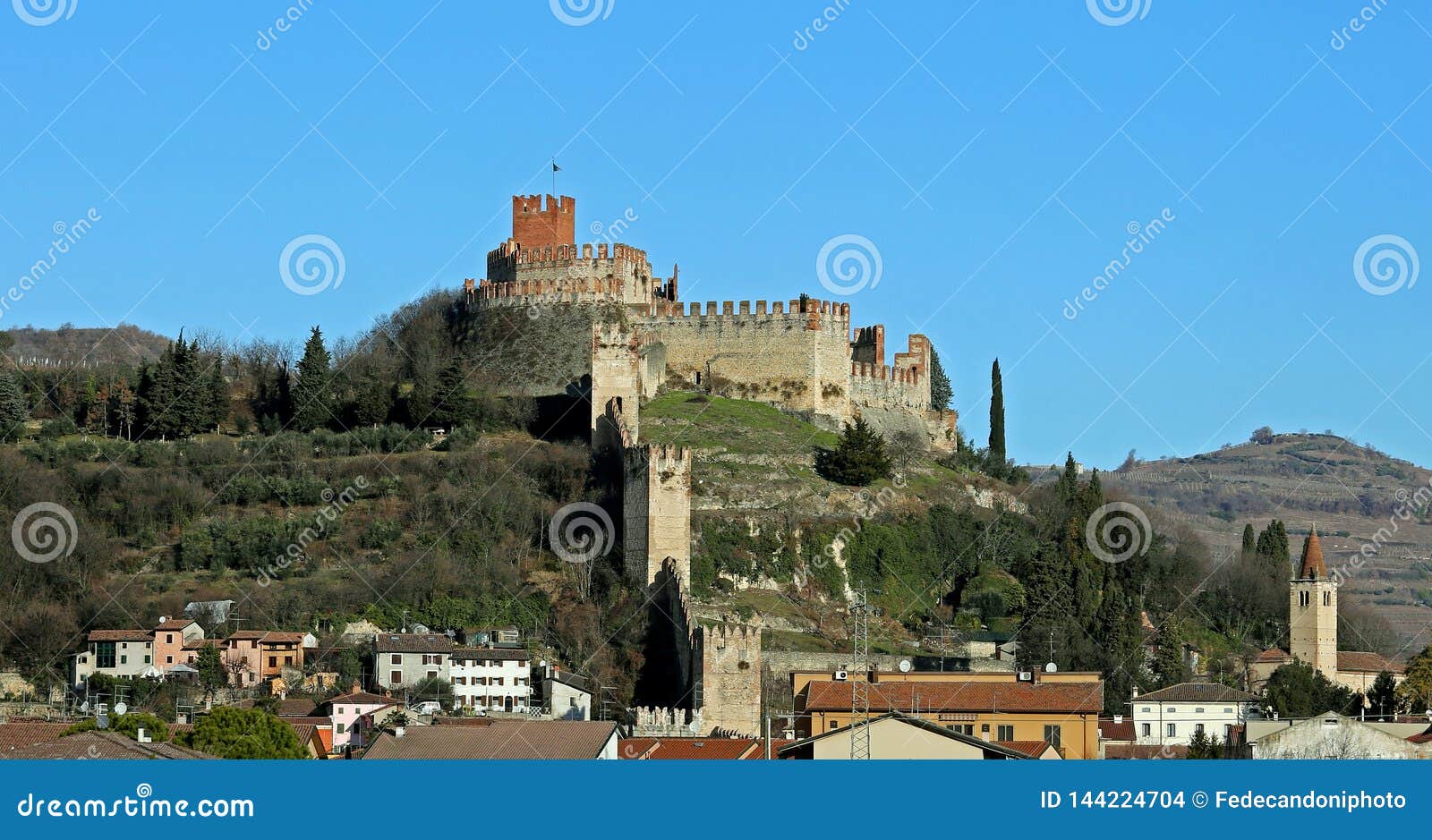View of the Castle of Soave in the Province of Verona in Italy Stock ...