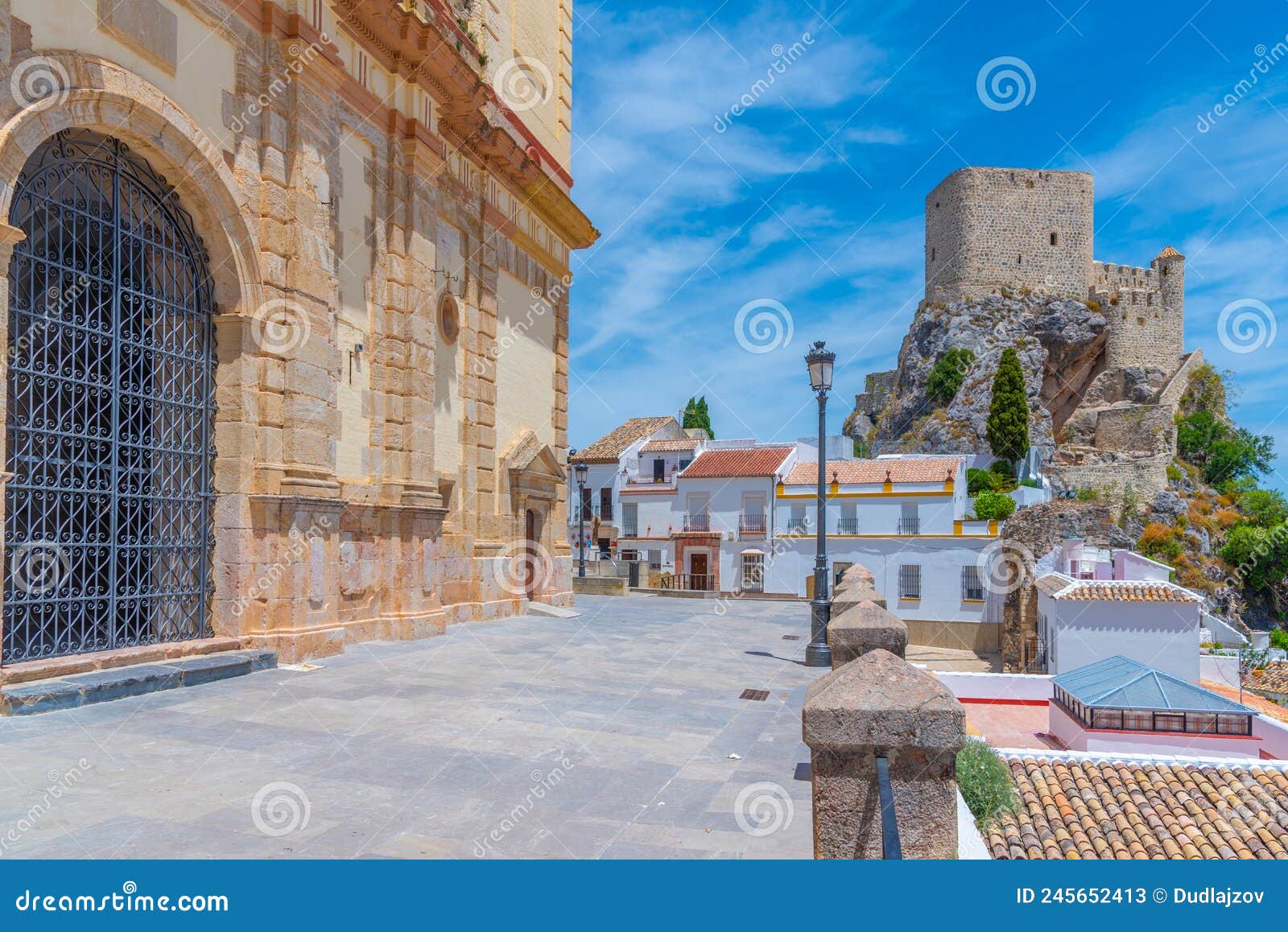 View of Castle in Spanish Town Olvera. Stock Image - Image of horse ...