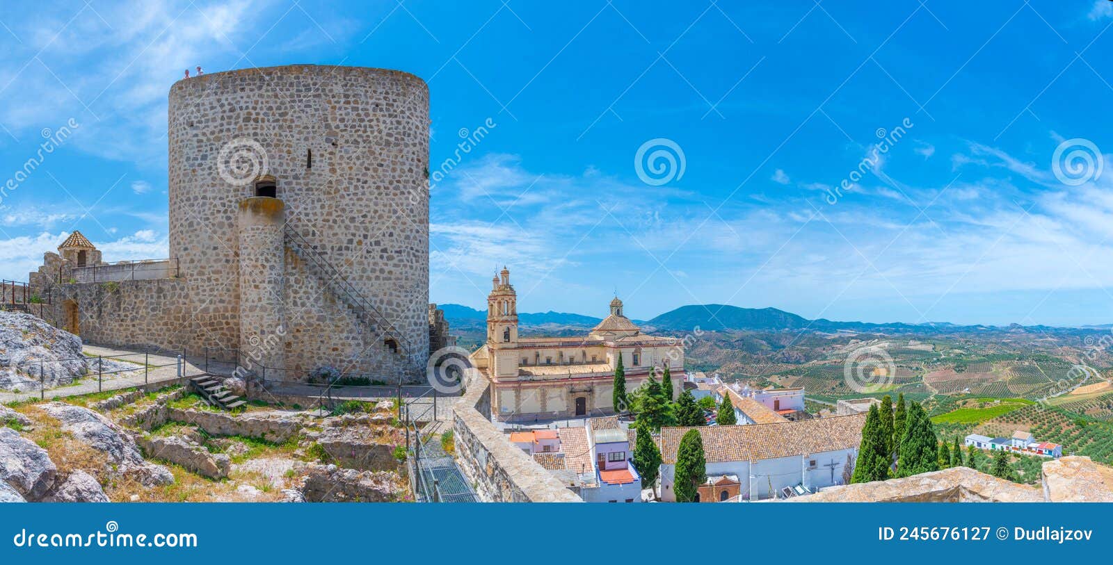 View of Castle in Spanish Town Olvera ... Stock Image - Image of town ...
