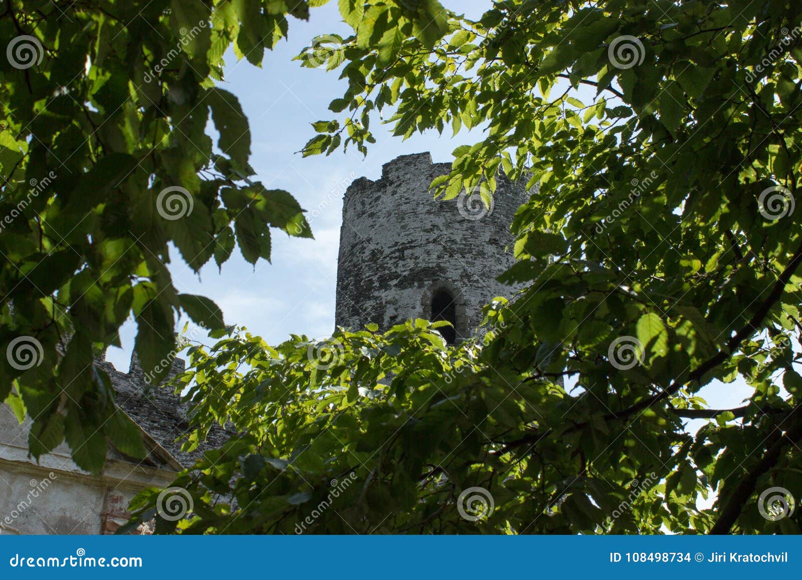 View of Castle Tower Over Branches of Trees 2 Stock Photo - Image of ...