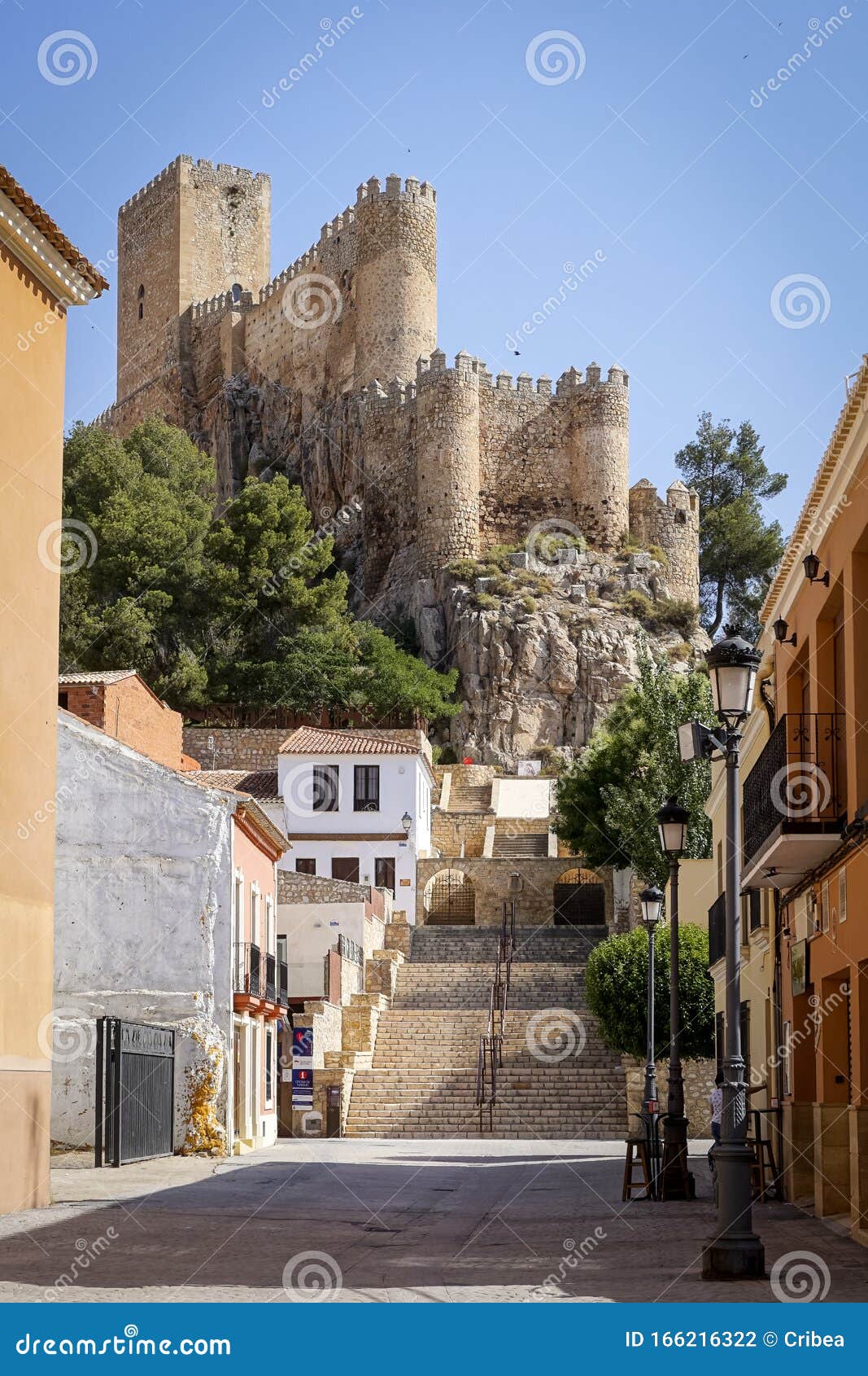 View of the Castle of the Town of Almansa Stock Photo - Image of ...