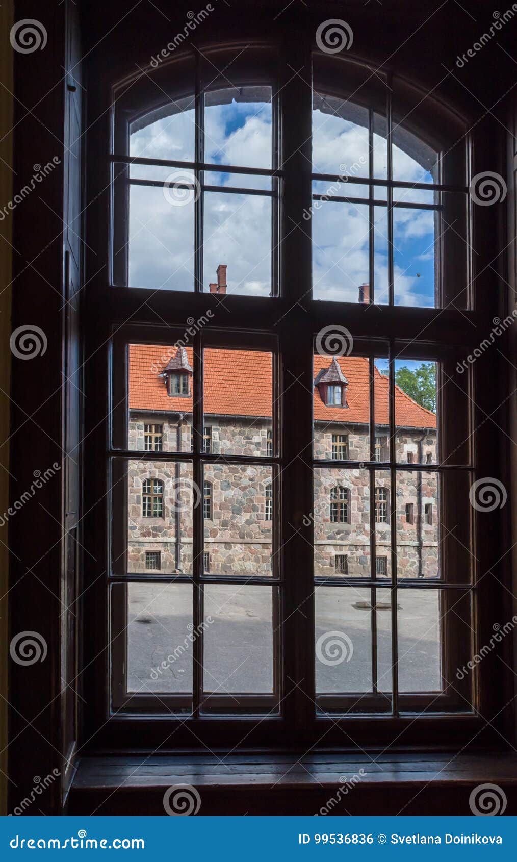 View of castle from window stock photo. Image of blue - 99536836