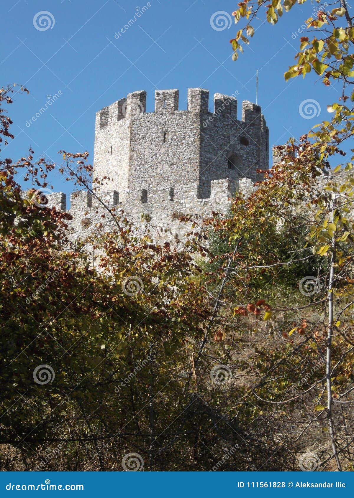 Castel tower in Greece stock photo. Image of tower, stone - 111561828