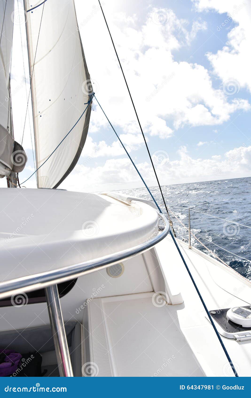 View of Catamaran Sailing in the Sea Stock Image - Image of sailing ...