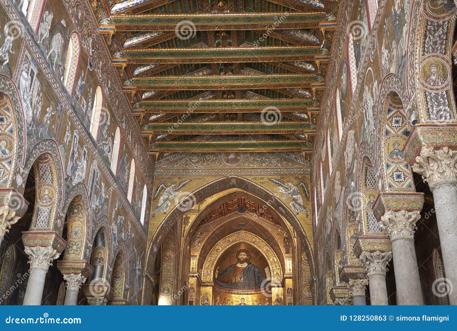 View of the cathedral apse editorial stock photo. Image of arabnorman ...
