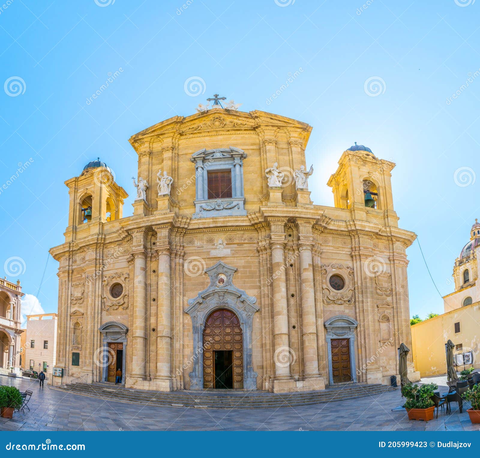 View of the Cathedral of Marsala, Sicily, Italy Stock Image - Image of ...