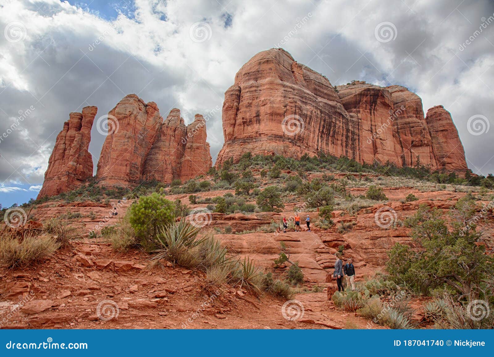 View of Cathedral Rock Trail in Sedona Arizona Showing Steep Elevation ...