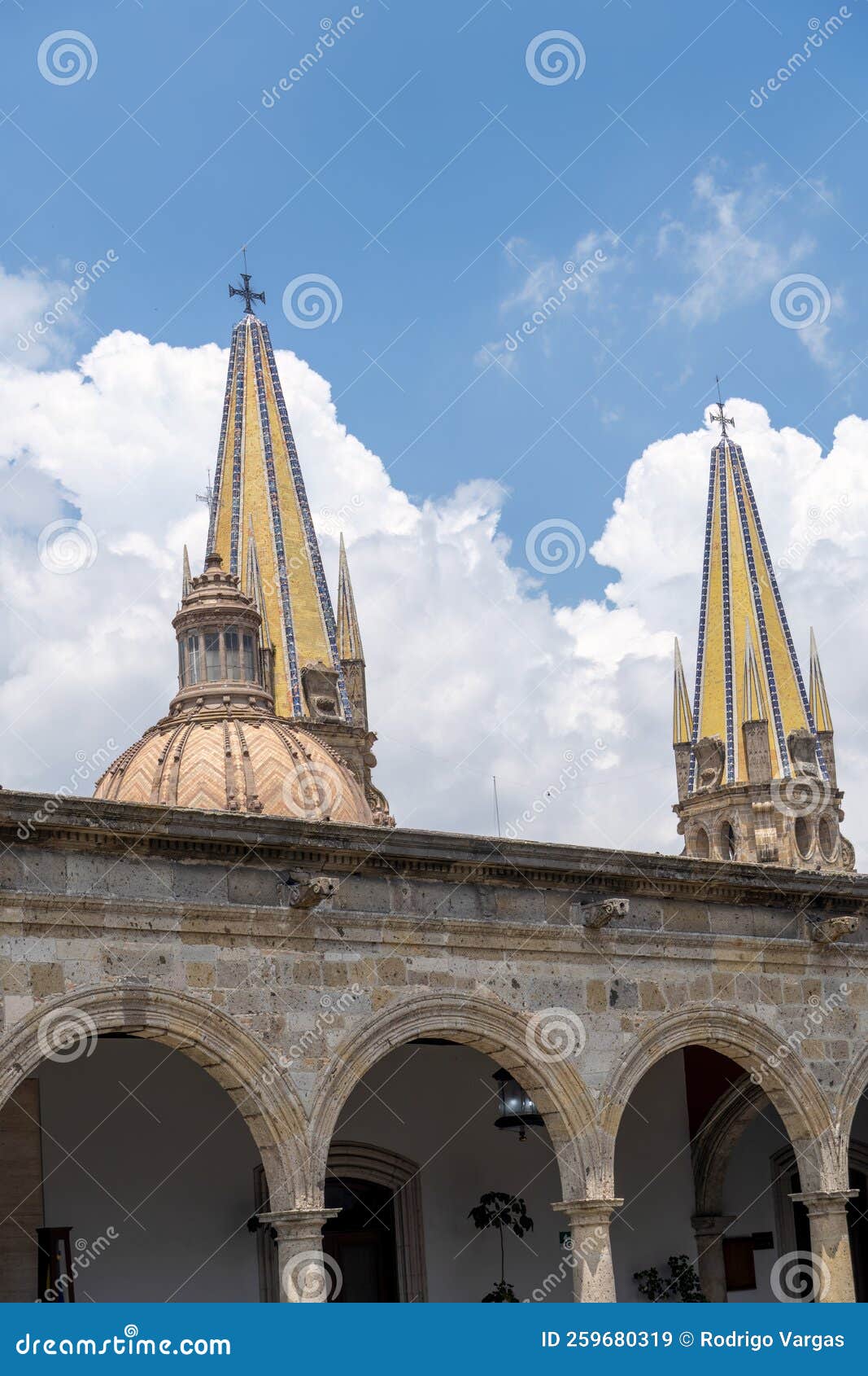 View of the Cathedral Towers only Guadalajara Central Cathedral, in ... View of the Cathedral Towers only Guadalajara Central Cathedral, in ...