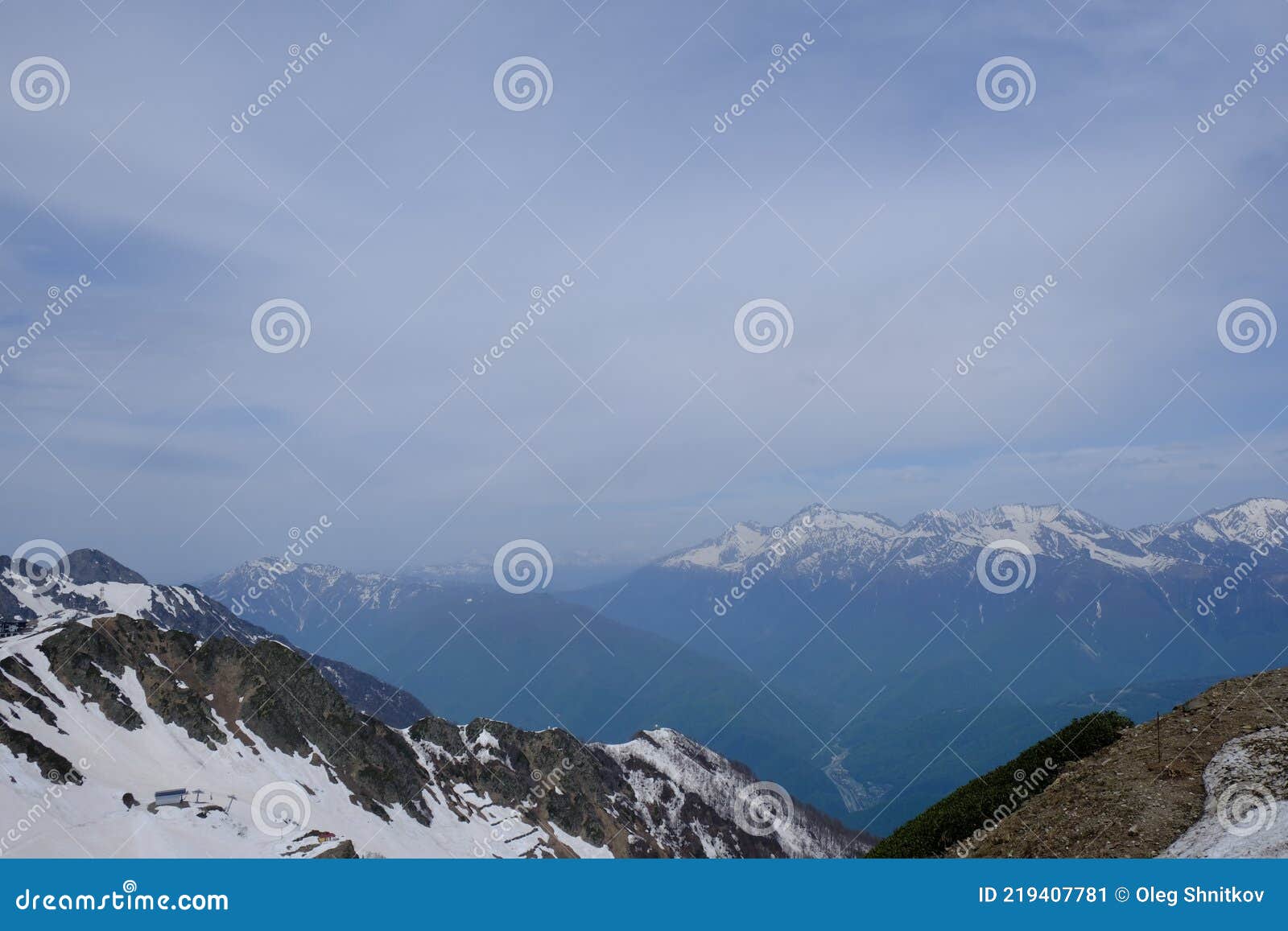 View of the Caucasus Mountain Range Stock Image - Image of adventure ...