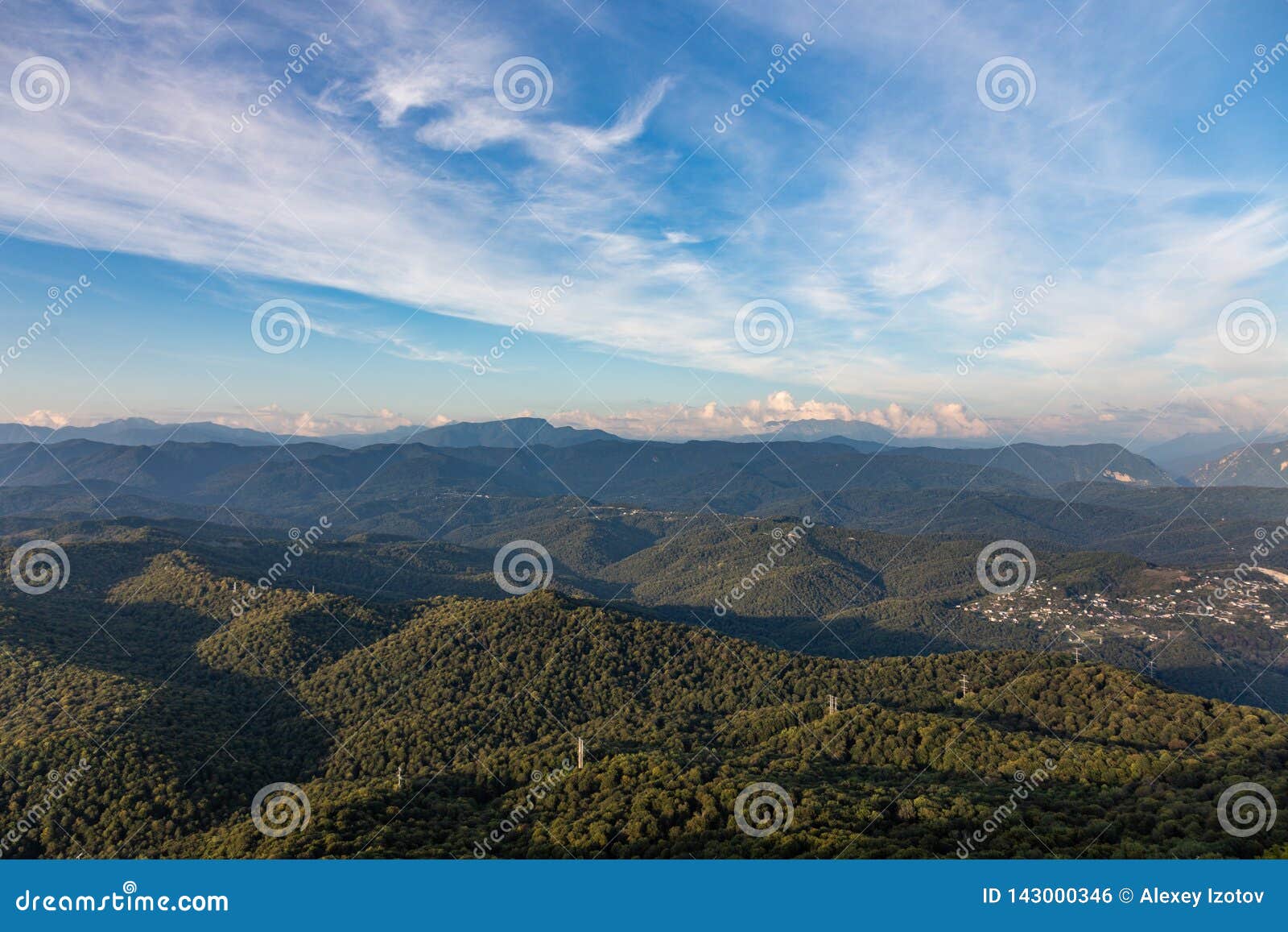 View of the Caucasus Range from the Observation Tower from Mount Akhun ...