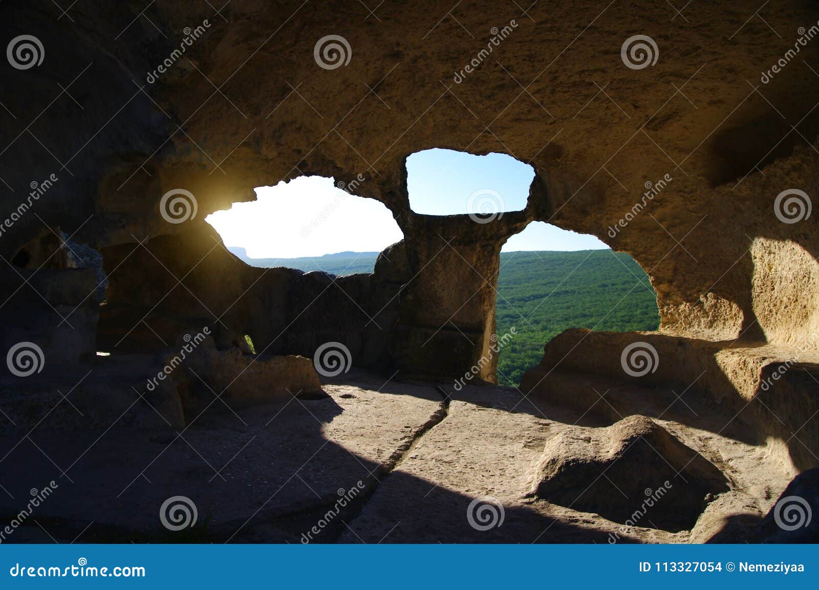 The view from the cave stock photo. Image of arch, scenic - 113327054