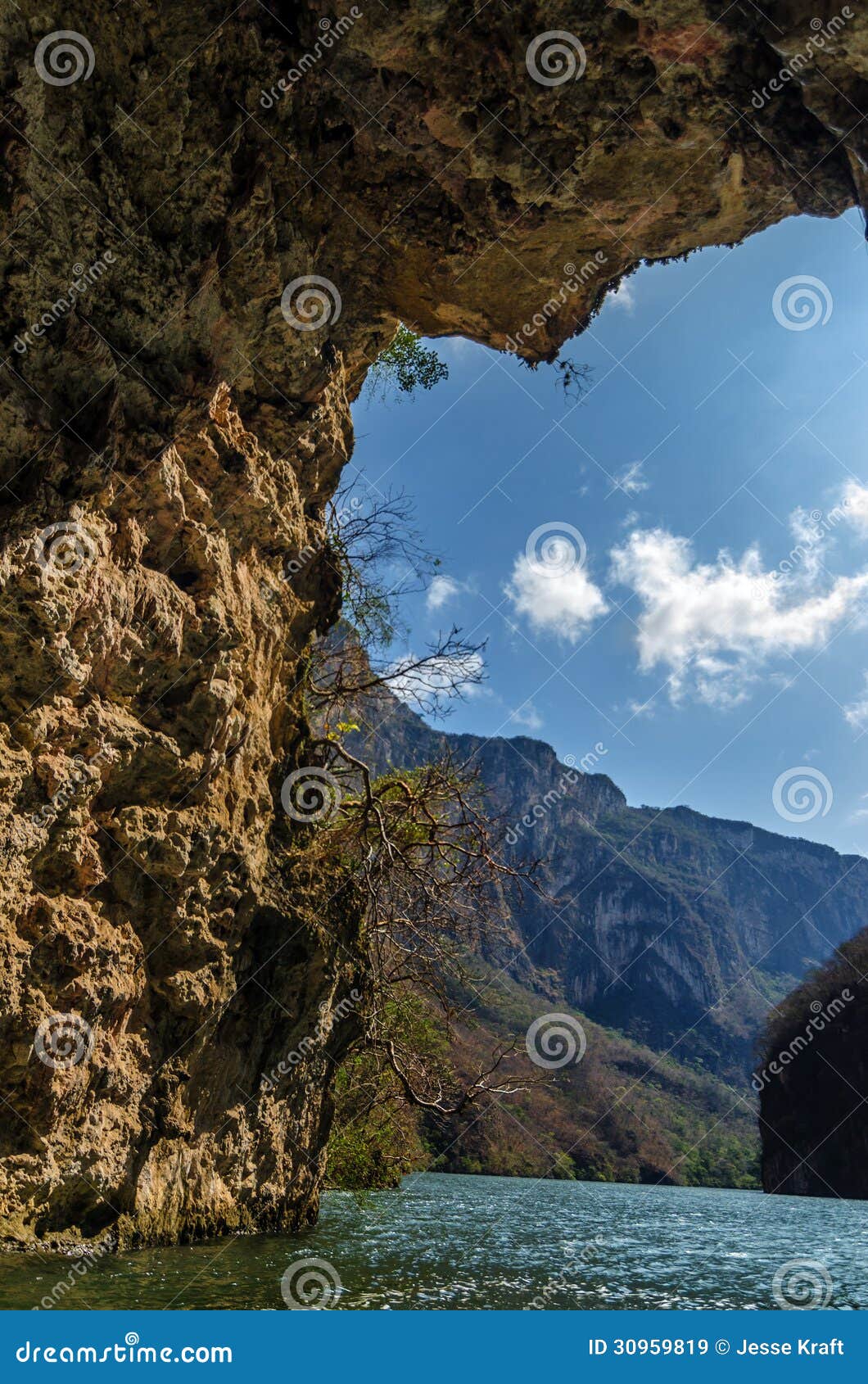 View from Cave stock image. Image of outdoors, river - 30959819