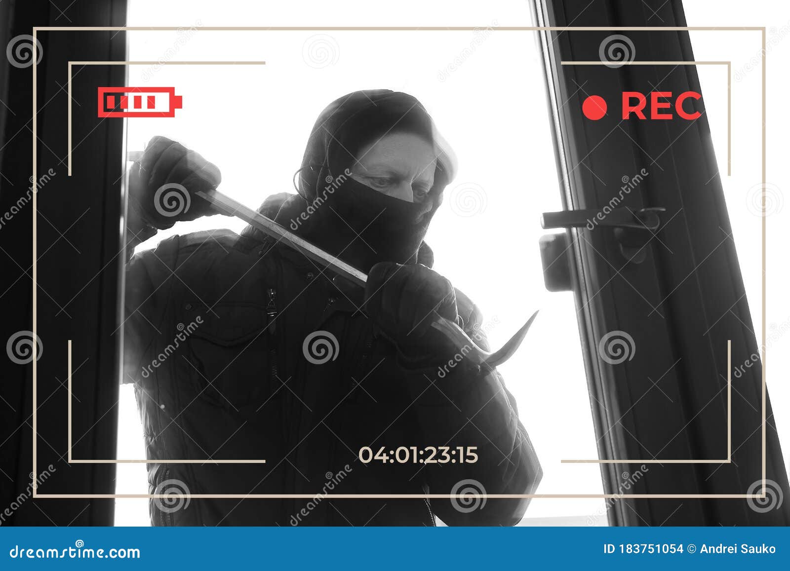 View CCTV House Breaking through a Door Stock Photo - Image of ...