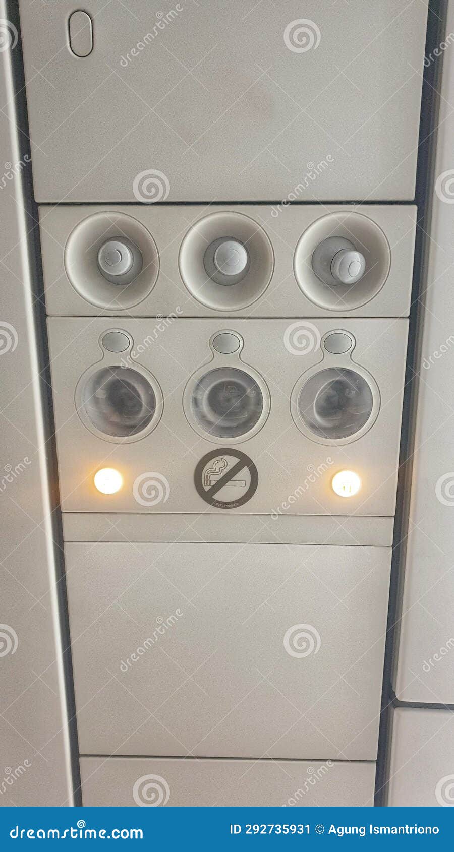 A View of the Ceiling of an Airplane Stock Image - Image of overhead ...