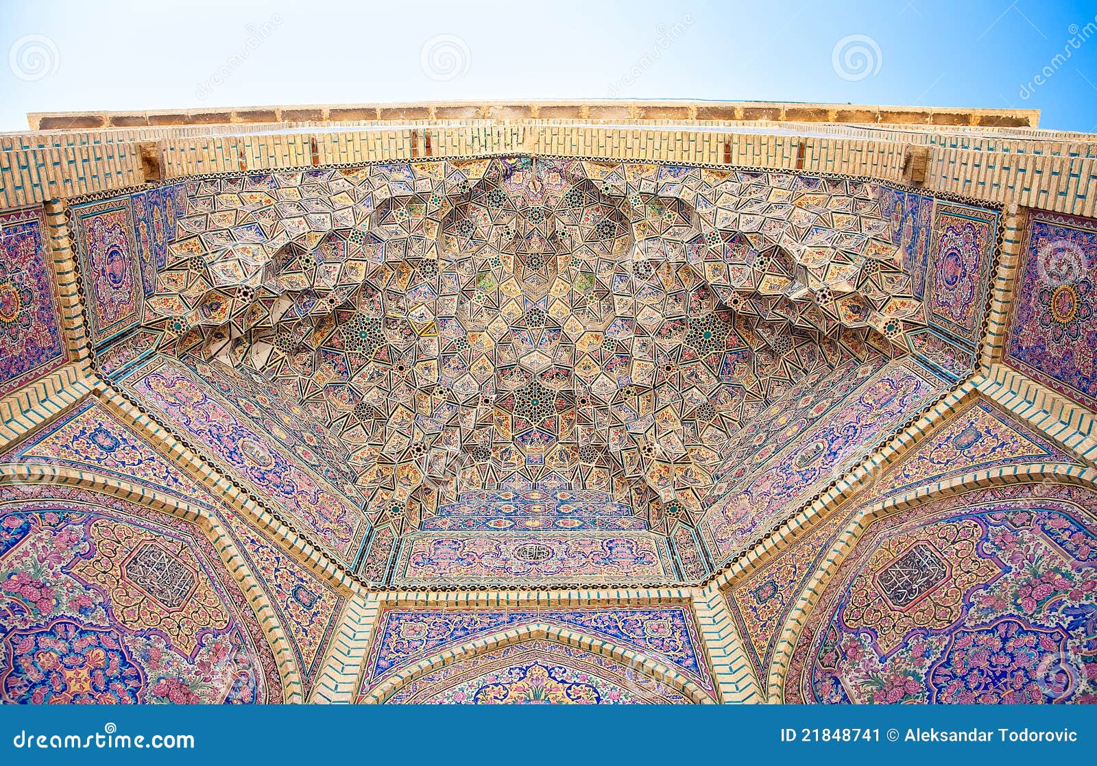 View of Ceiling Nasir Al-Mulk Mosque Stock Image - Image of nasir ...