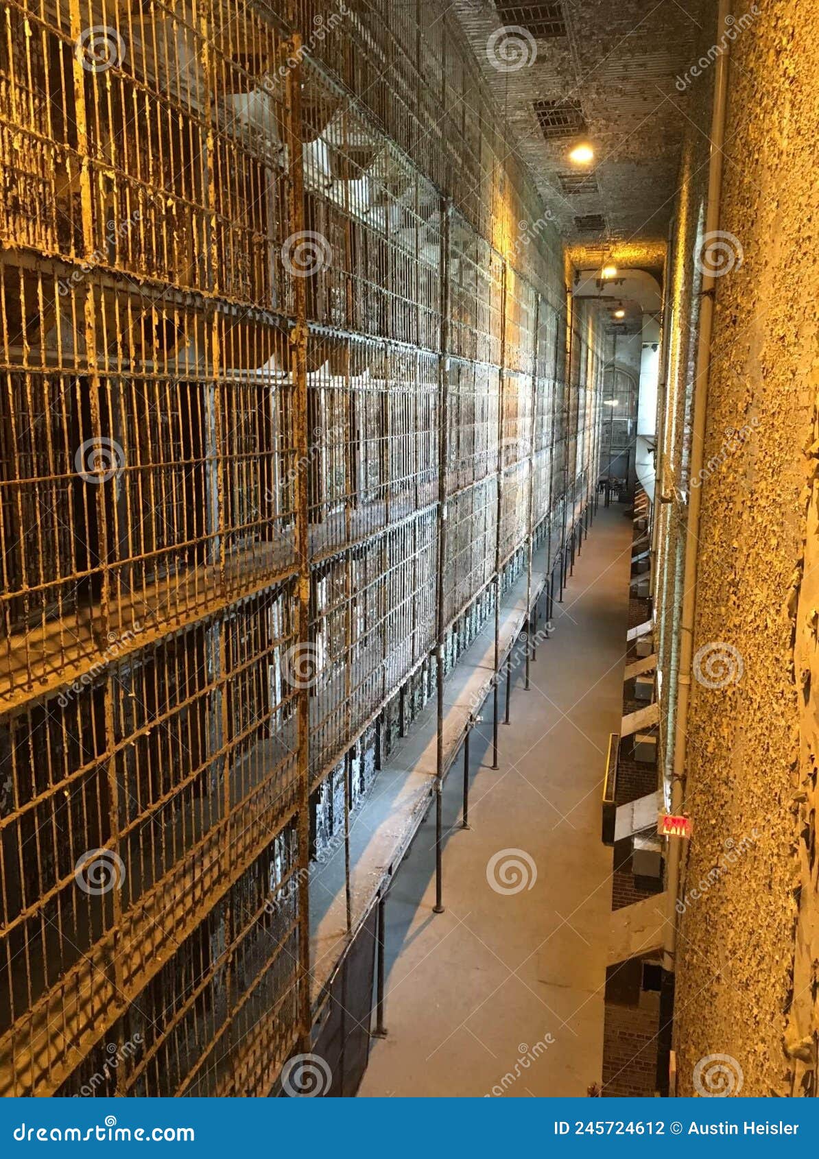 View of a Cell Block Hallway at Mansfield Prison Editorial Photography ...