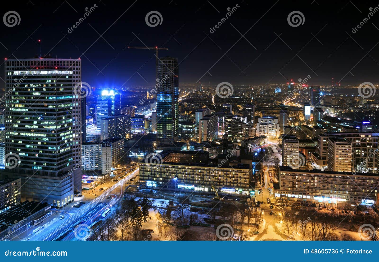 View of the Center of Warsaw Stock Photo - Image of beautiful, exterior ...
