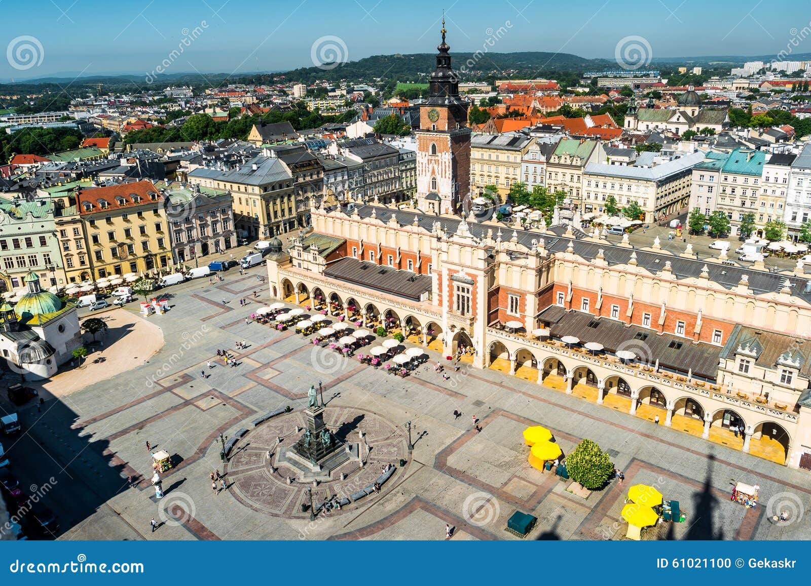 View on Central Square of Krakow Stock Photo - Image of attraction ...