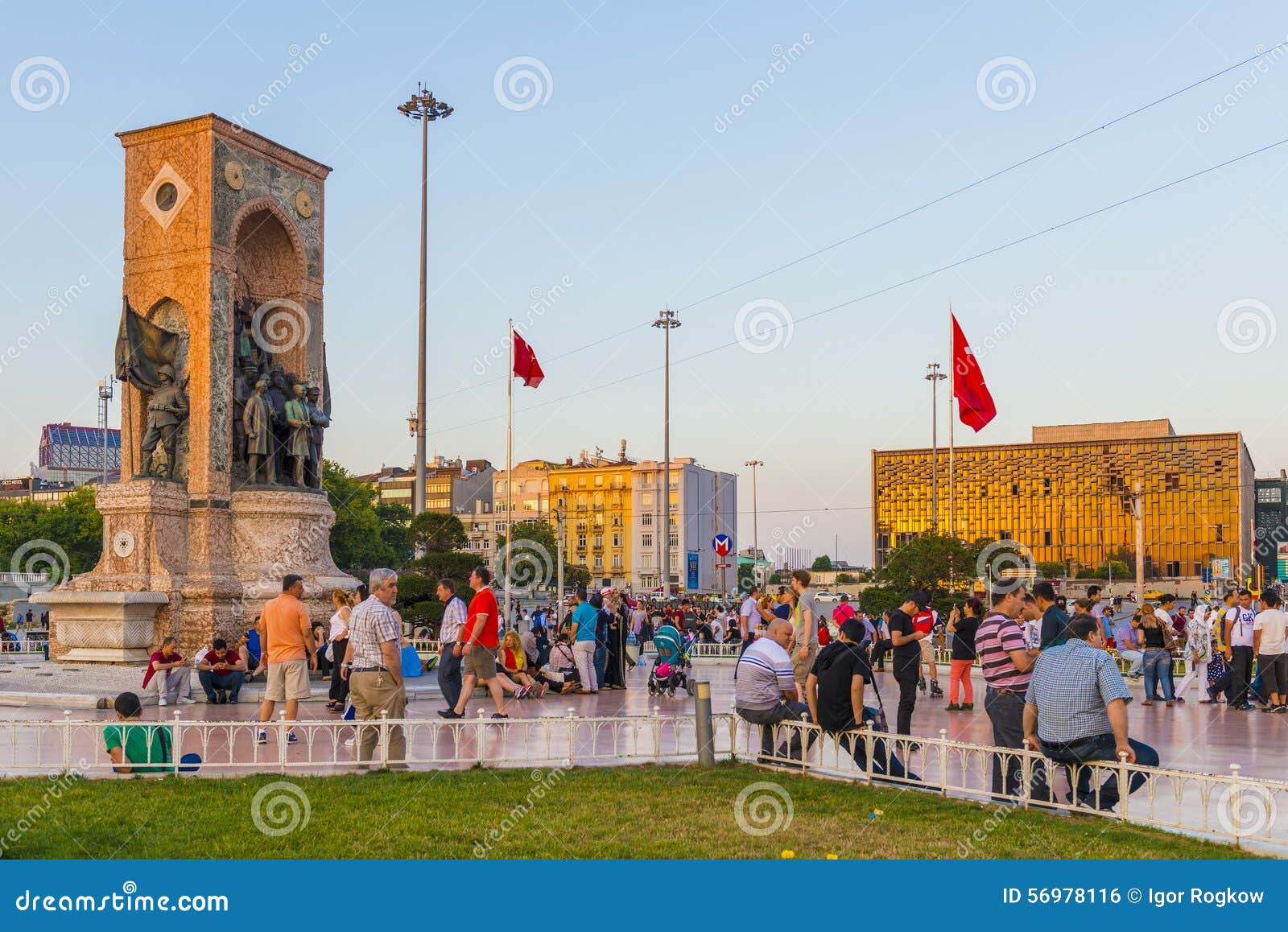 View From Taksim Square, Istanbul`s Most Famous Tourist Square With ...
