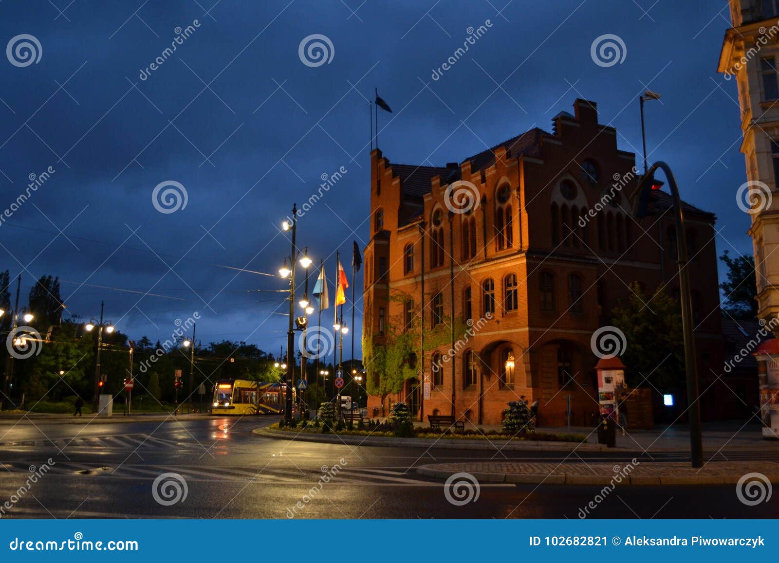Centre, Torun editorial photo. Image of view, flags - 102682821