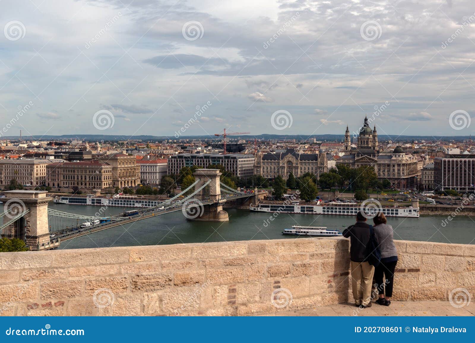 View of the Chain Bridge in Budapest from the Observation Deck ...