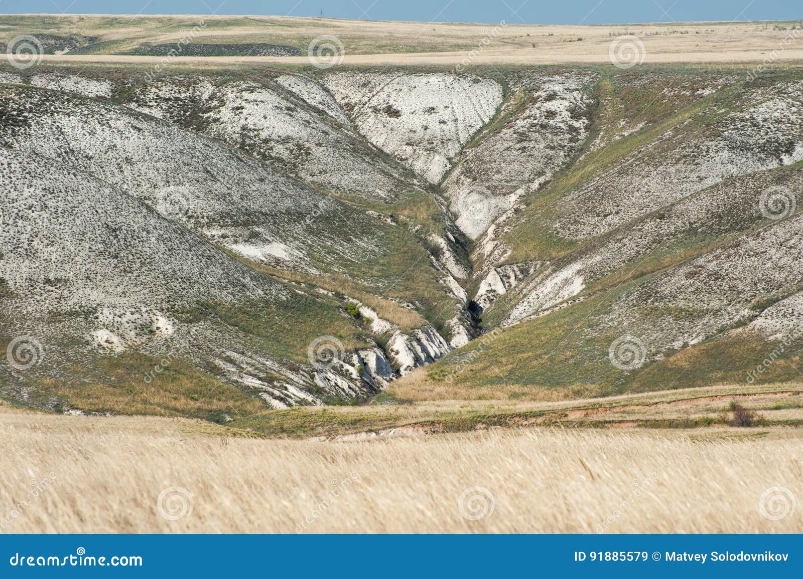 View of the Chalk Mountains in the Don River Valley, Donskoy Park ...