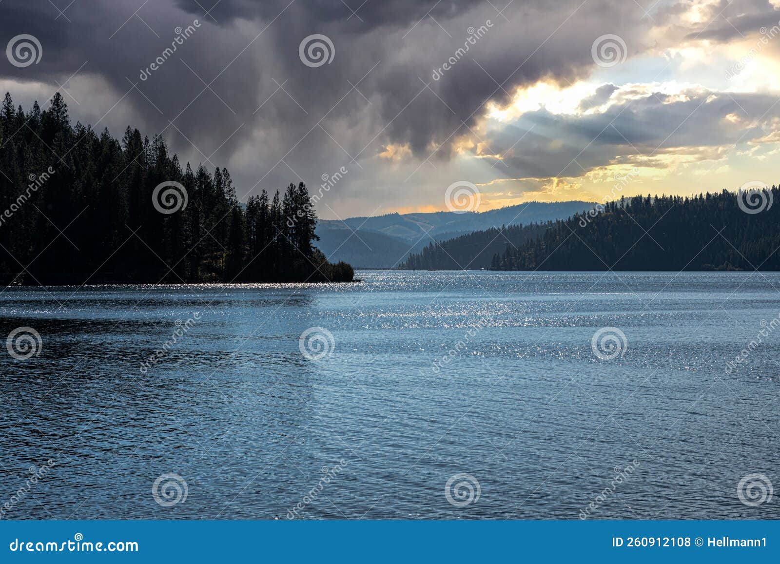 Chatcolet Lake stock photo. Image of view, water, landscape - 260912108