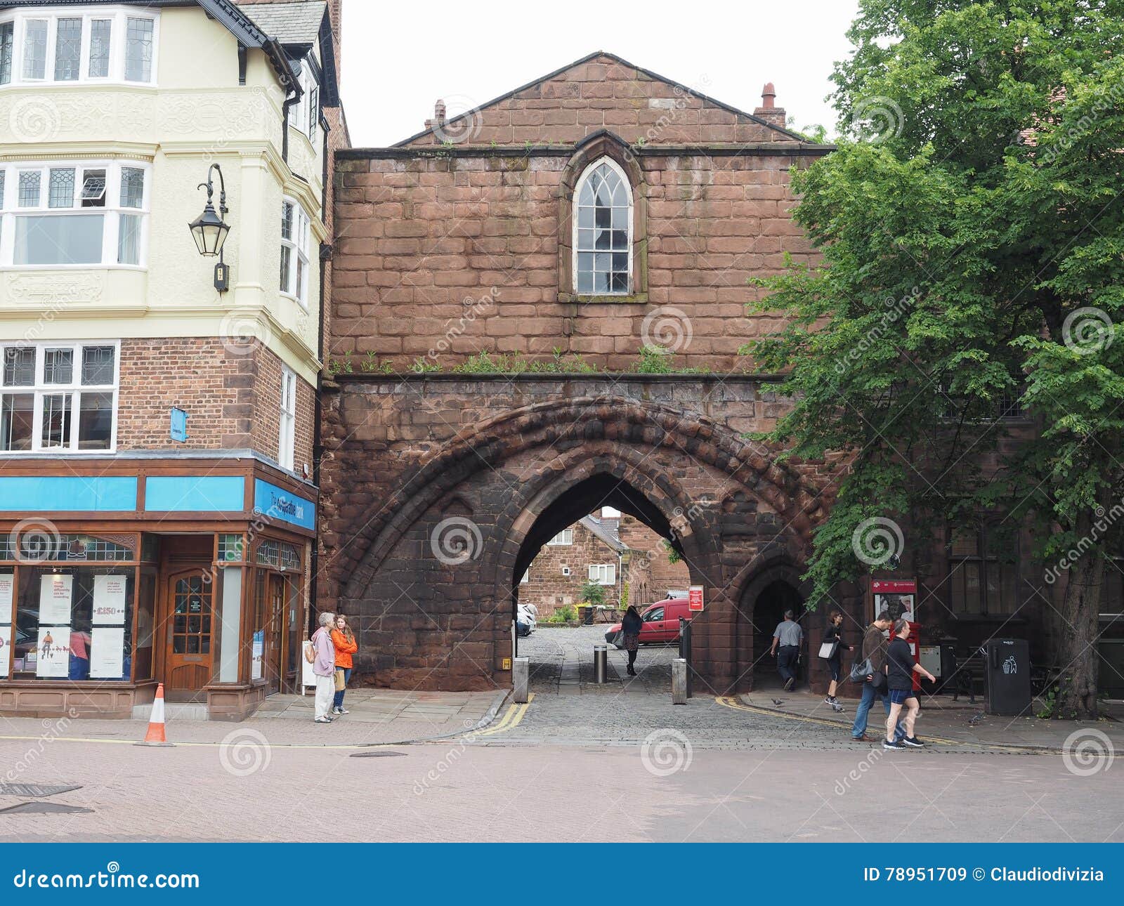 View of Chester Old City Centre Editorial Stock Image - Image of retro ...