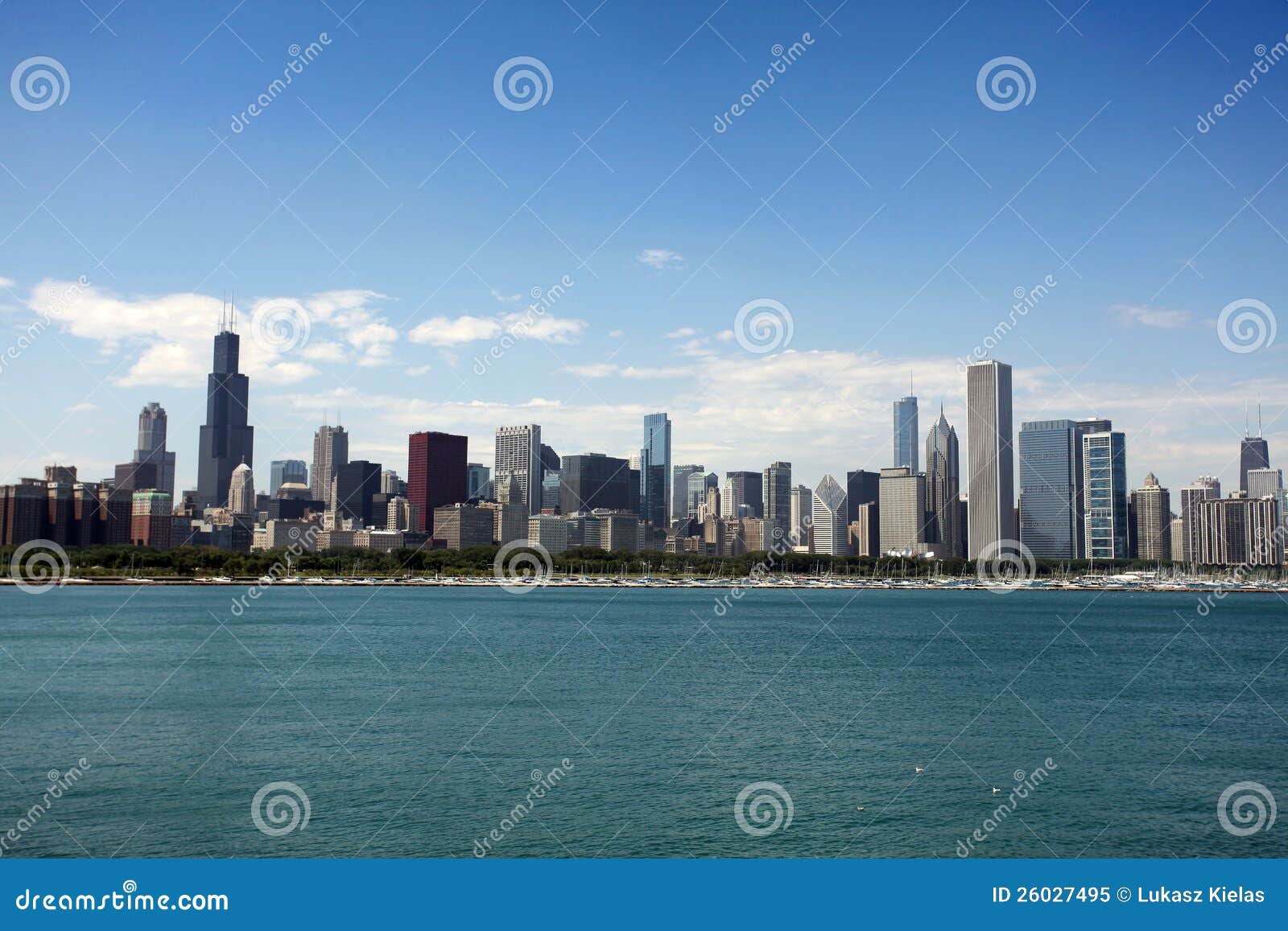 View of Chicago from Adler Planetarium Stock Image - Image of ...