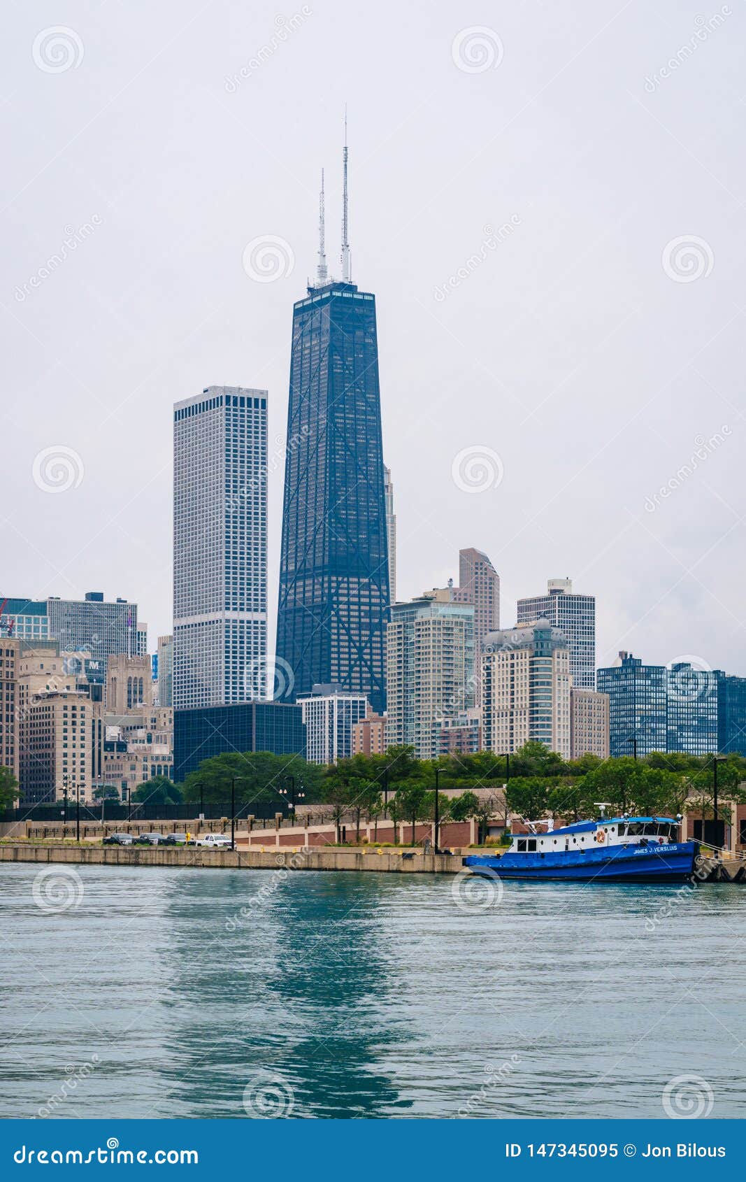 A View of the Chicago Skyline from Navy Pier in Chicago, Illinois ...