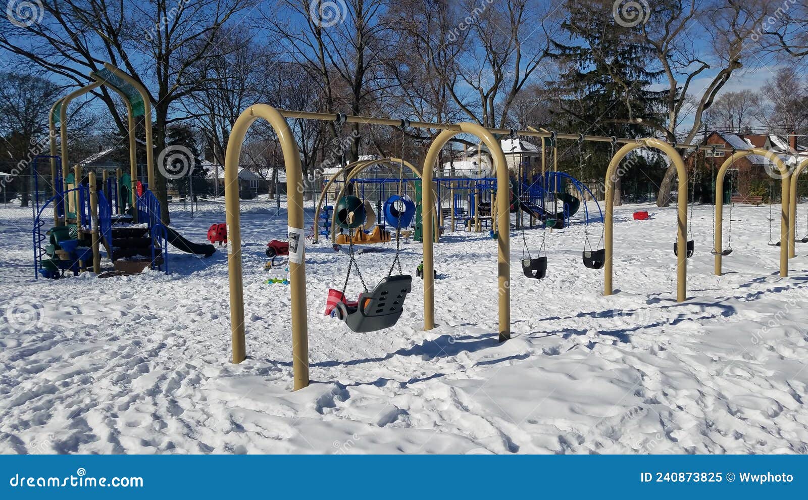 Playground with Snow in Winter in Canada Editorial Image - Image of ...