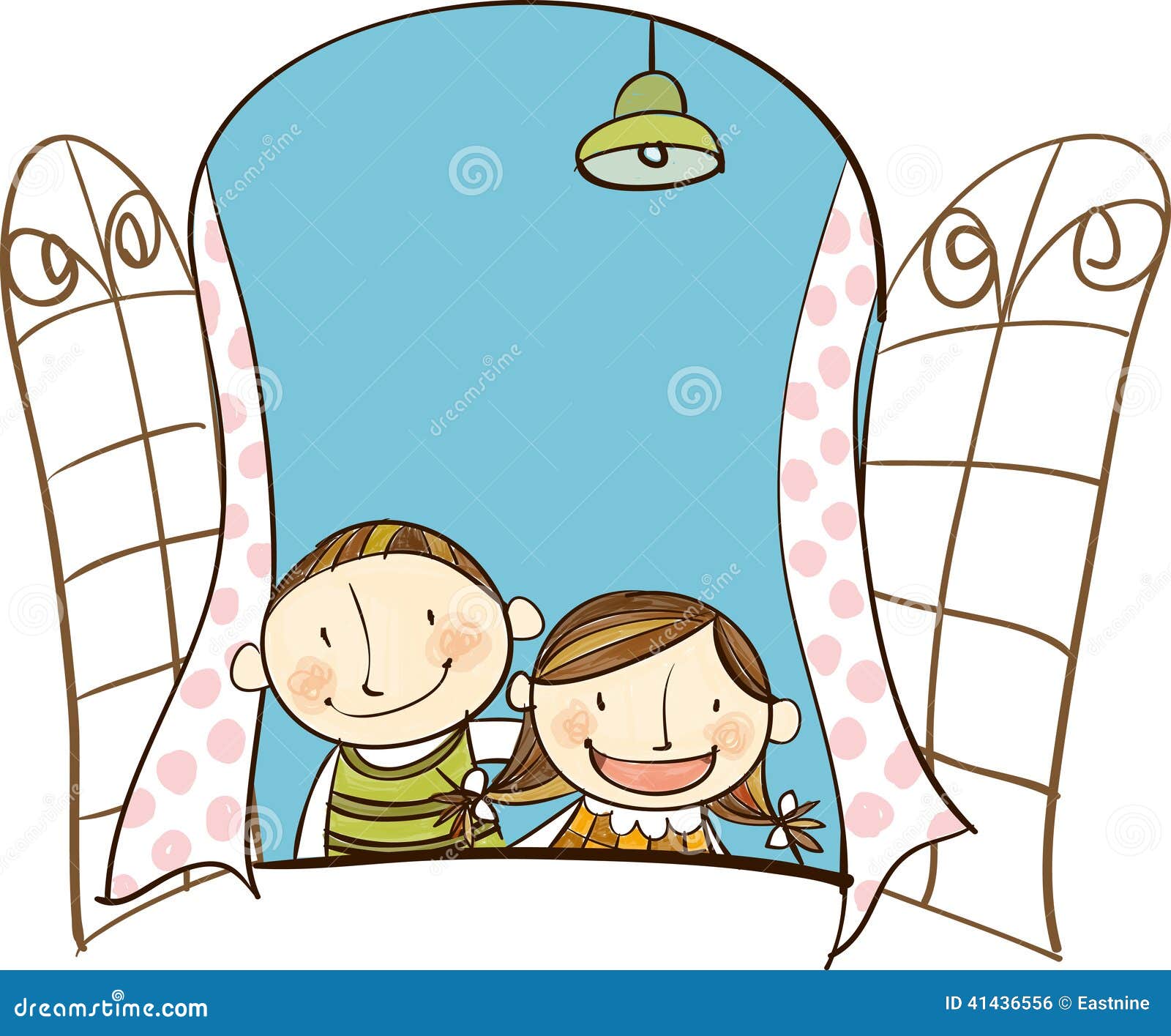 Children And Window Vector Illustration | CartoonDealer.com #88011262