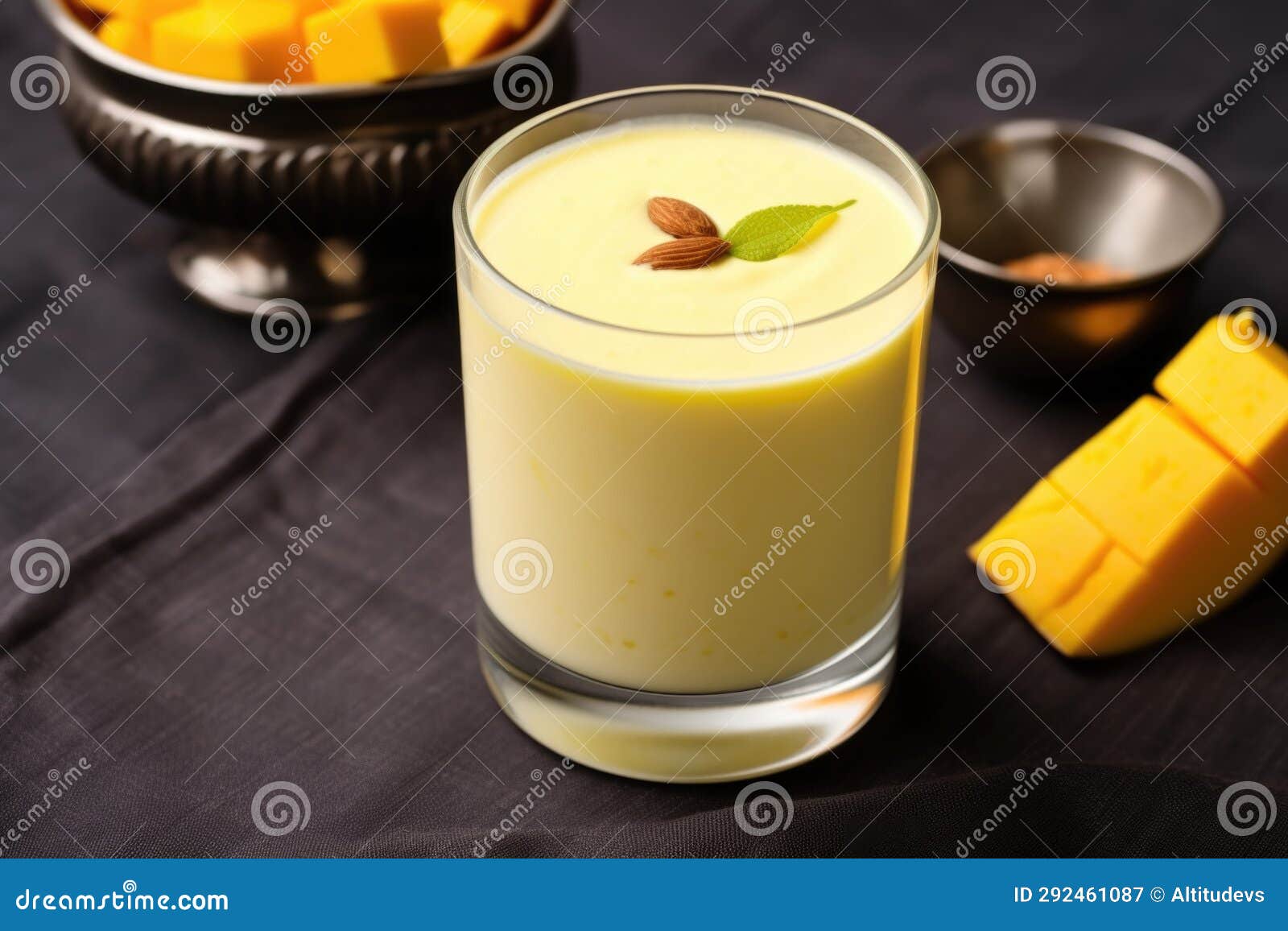 View of a Chilled Glass of Mango Lassi from the Top Angle Stock Image ...