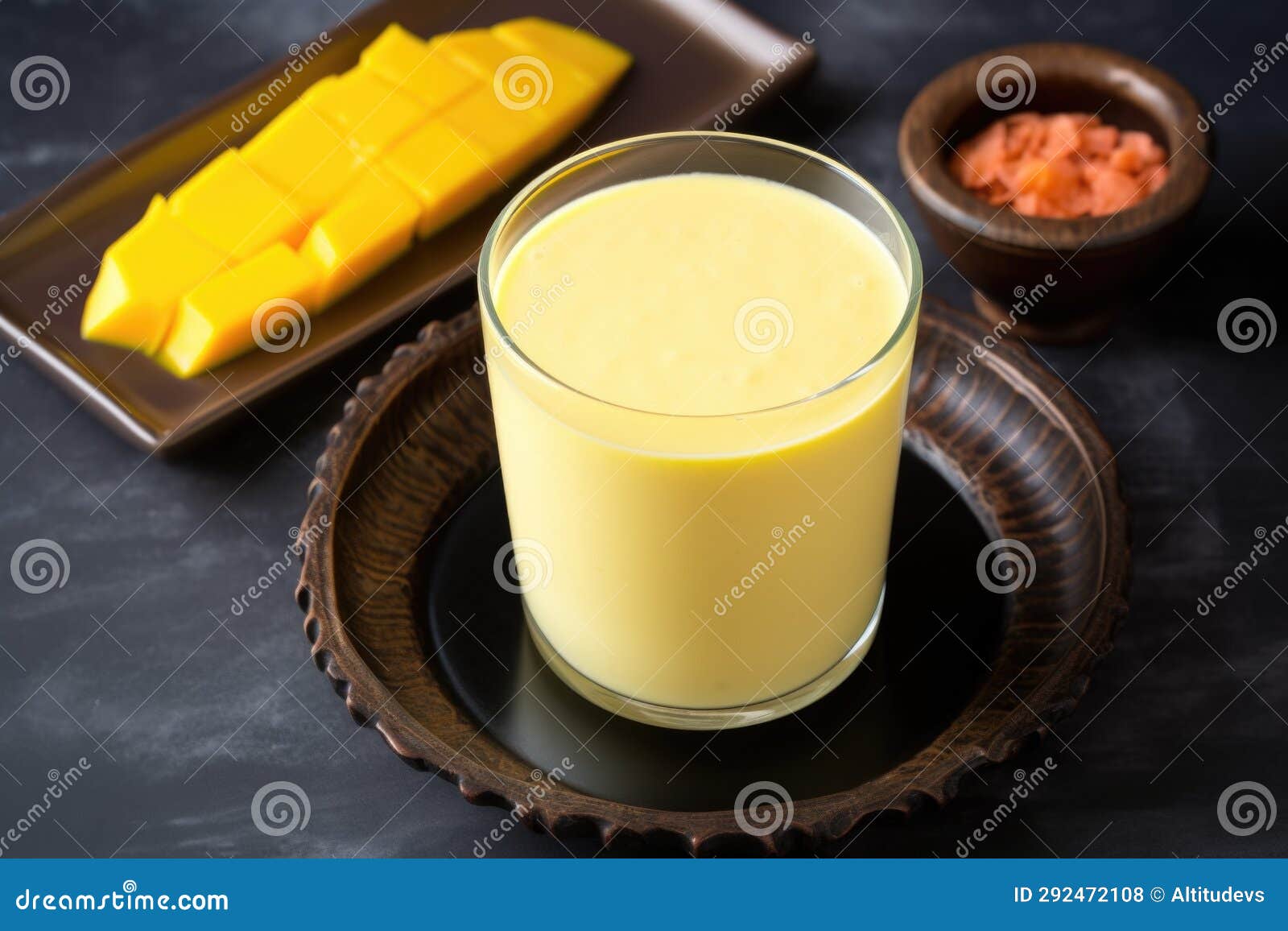 View of a Chilled Glass of Mango Lassi from the Top Angle Stock Photo ...