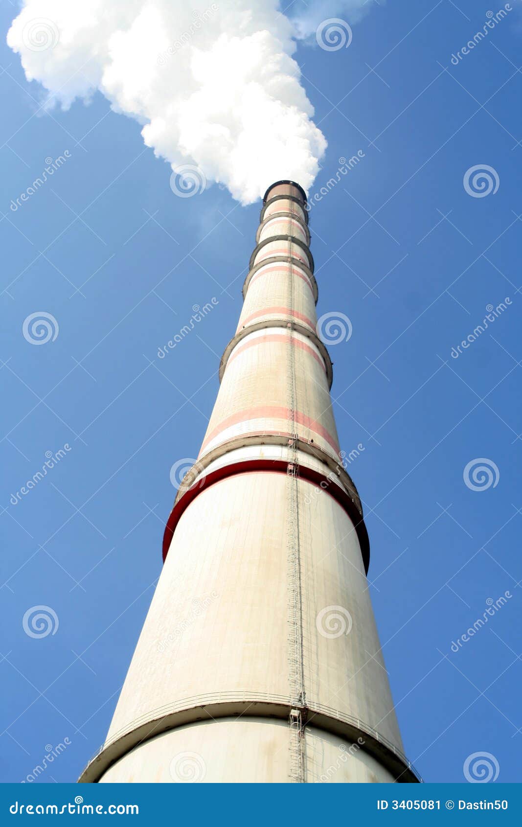 View of chimney and steam stock image. Image of external - 3405081