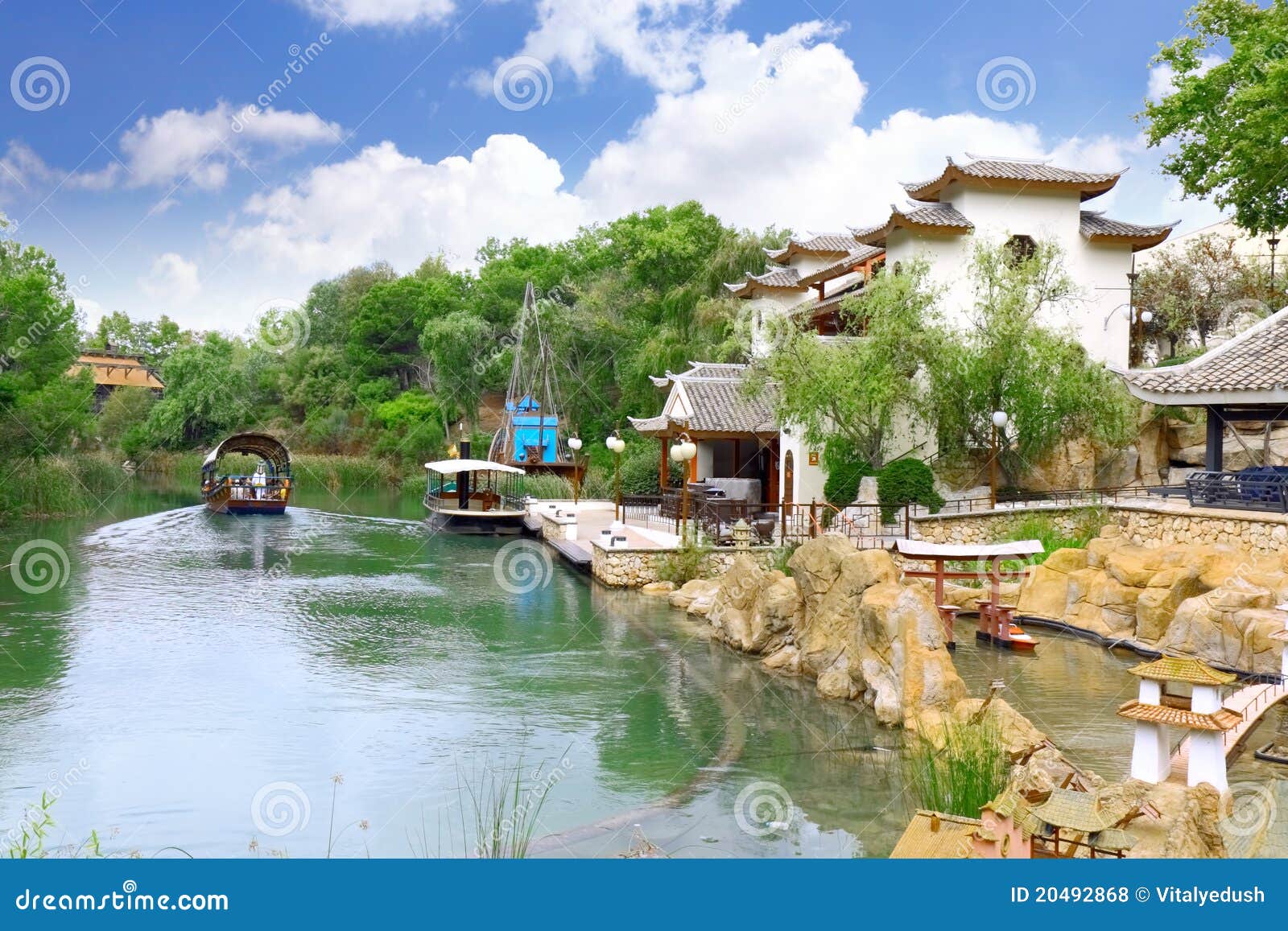 View of the Chinese park. stock photo. Image of calm - 20492868