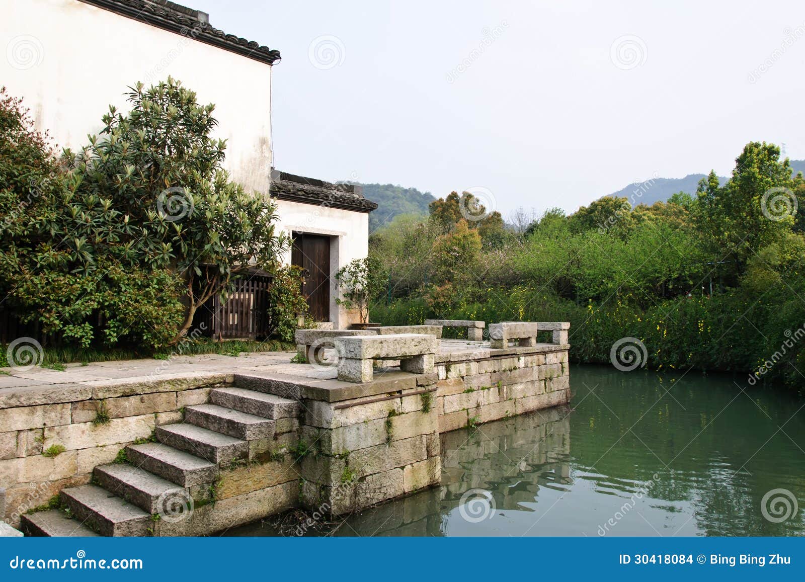 The View in a Chinese Traditional Village Stock Photo - Image of stone ...