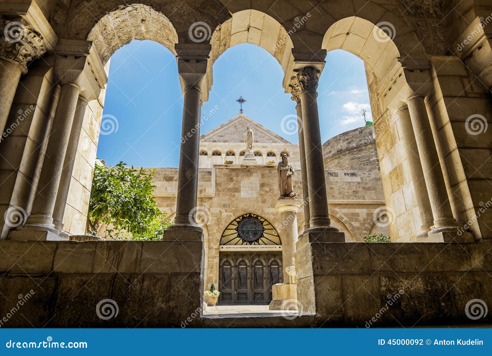 View of the Church of the Nativity Bethlehem Stock Photo - Image of ...