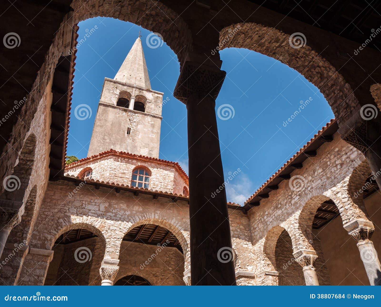 View on the Church Tower, Porec, Croatia Stock Photo - Image of nature ...