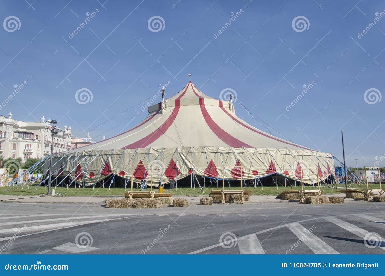 Circus Tent Mounted in a Square Stock Image - Image of entertainment ...