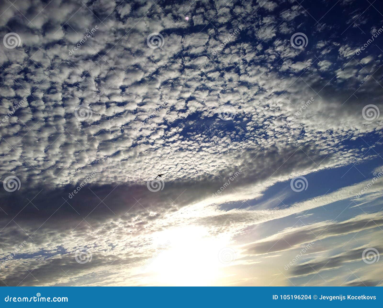 View of Cirrus Clouds and Sun on Blue Sky Stock Photo - Image of ...