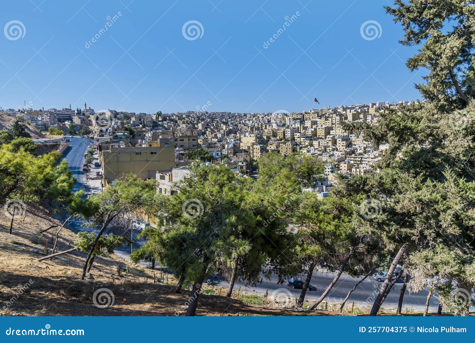 A View from the Citadel Looking North Over Amman, Jordan Stock Image ...
