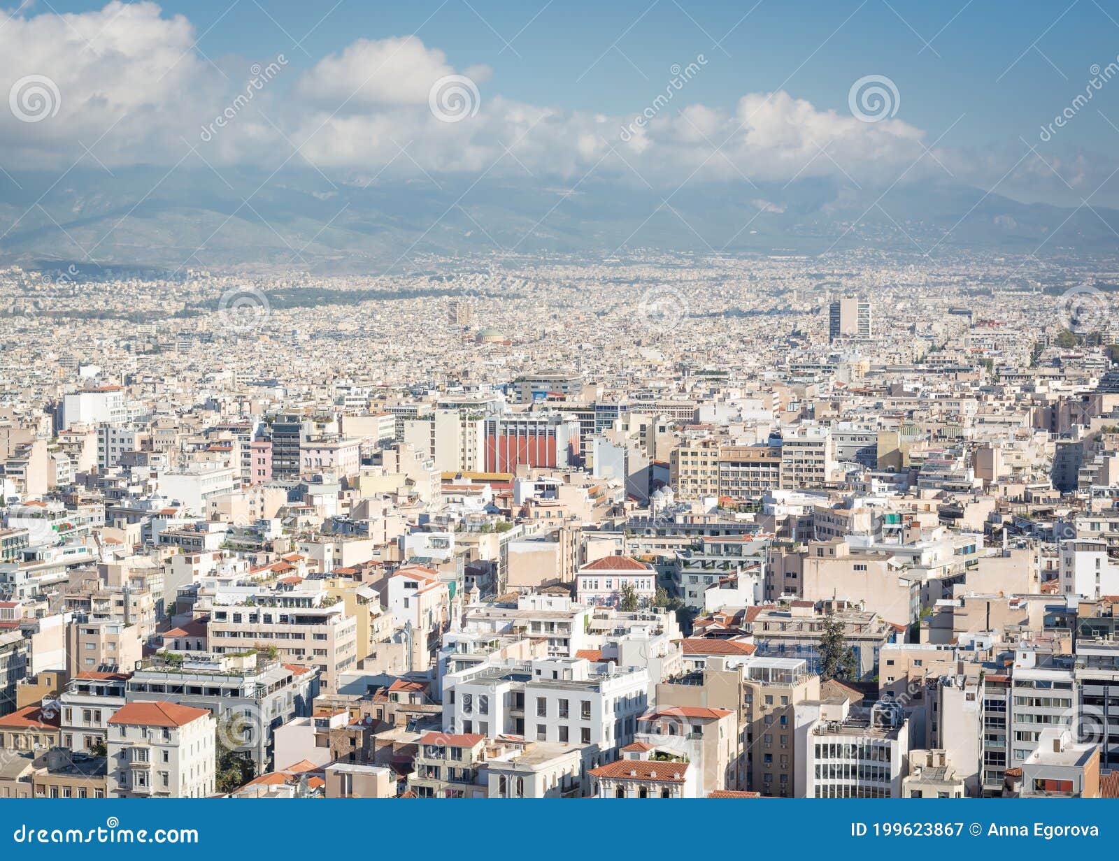 View of the City of Athens with Modern Buildings Stock Image - Image of ...