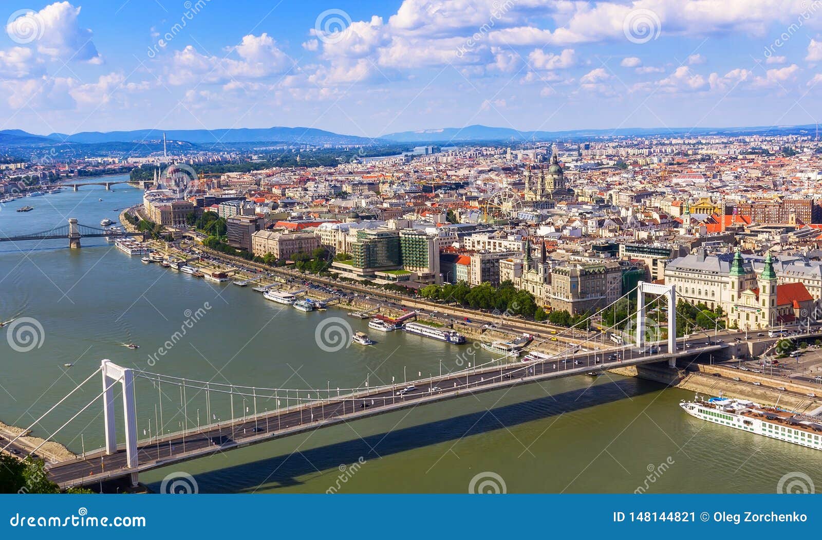 View of the City of Budapest and the Danube River Stock Image - Image ...