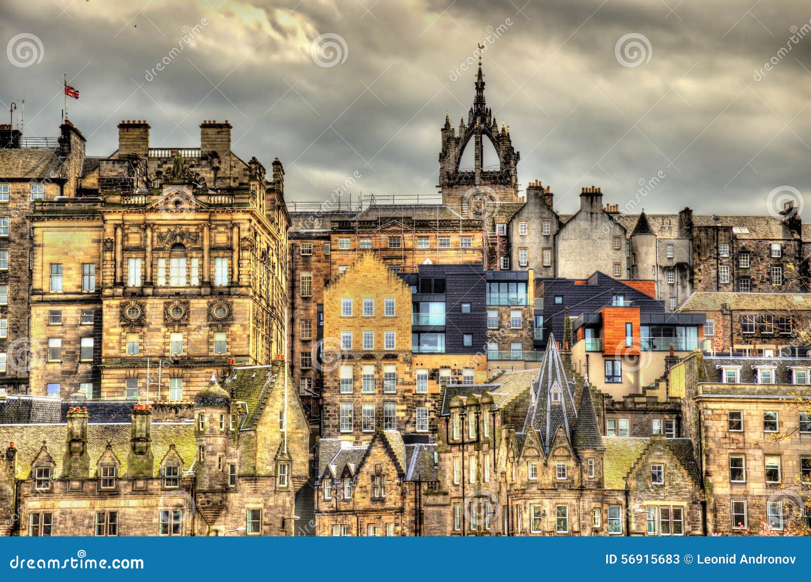 View of the City Centre of Edinburgh Stock Image - Image of panorama ...