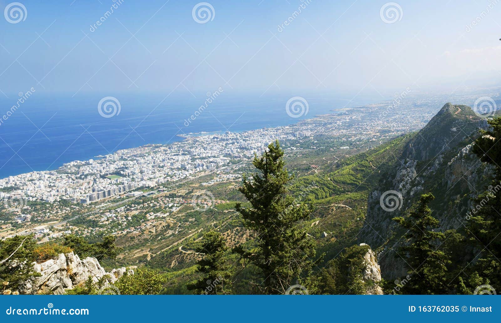 View of the City of Cyrene from the Side of the Cyrene Range Stock ...