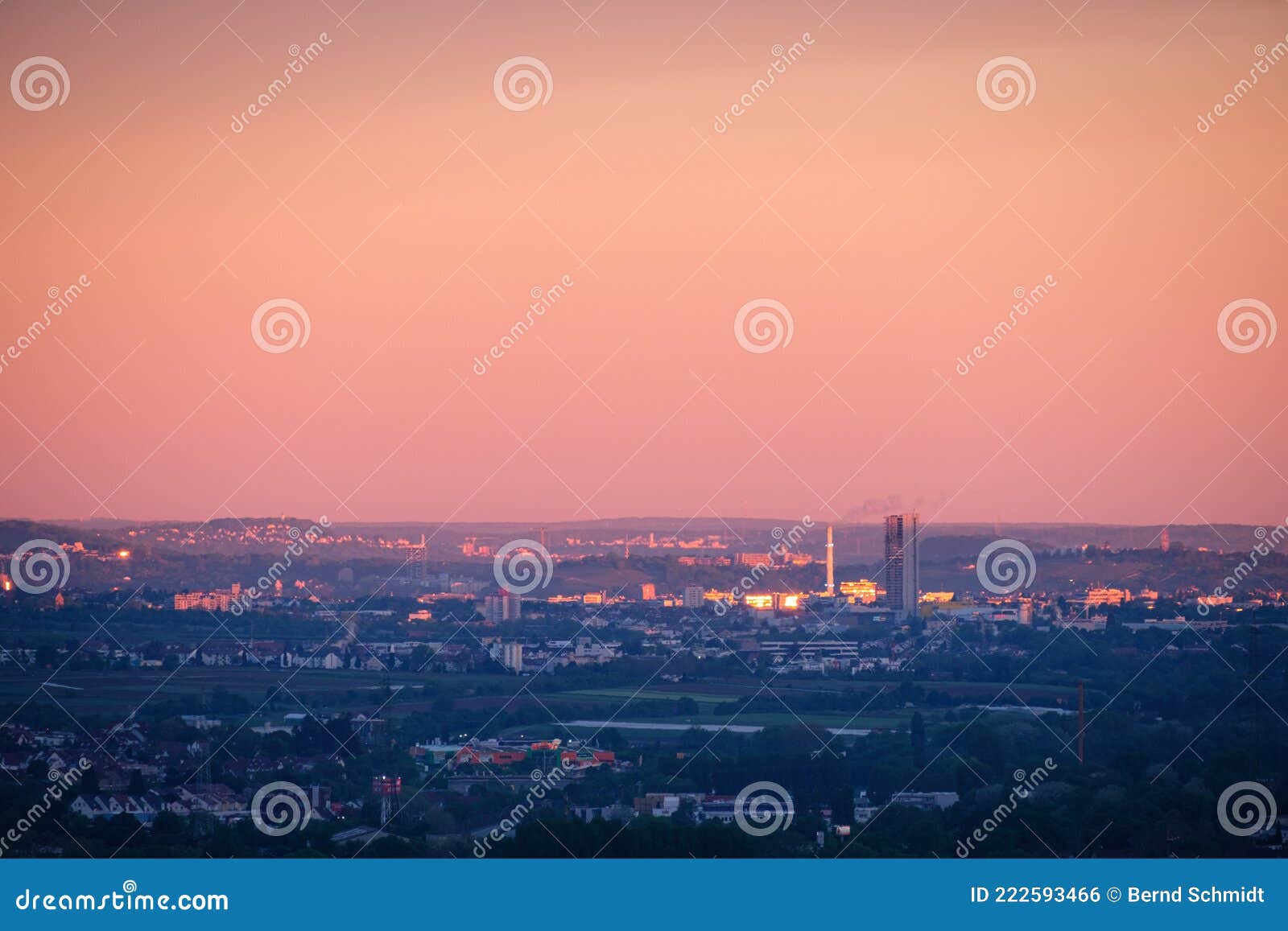 View at the City of Fellbach with Huge Tower Stock Photo - Image of ...